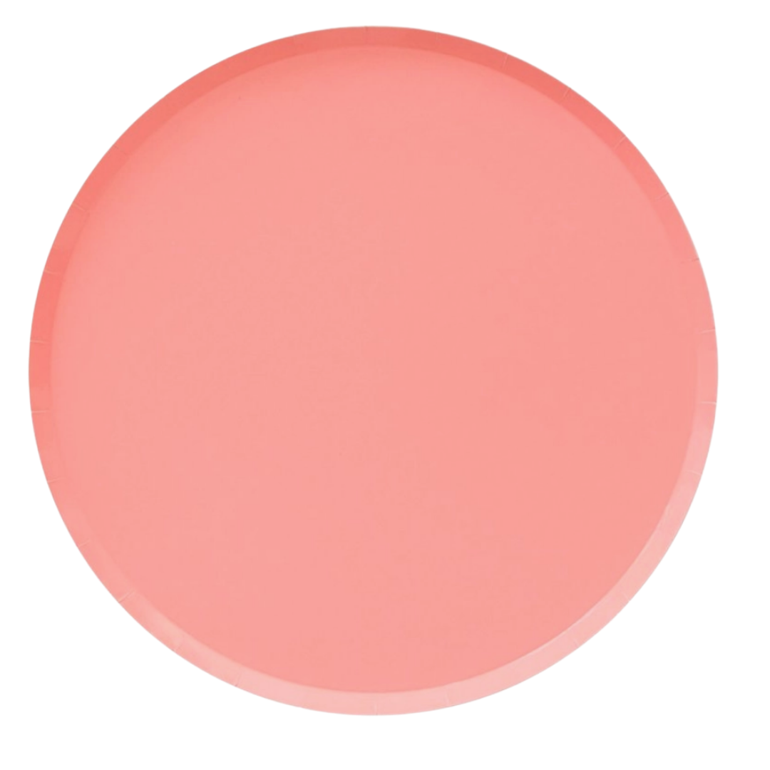 Large Neon Coral Party Plates – The Fiesta Box